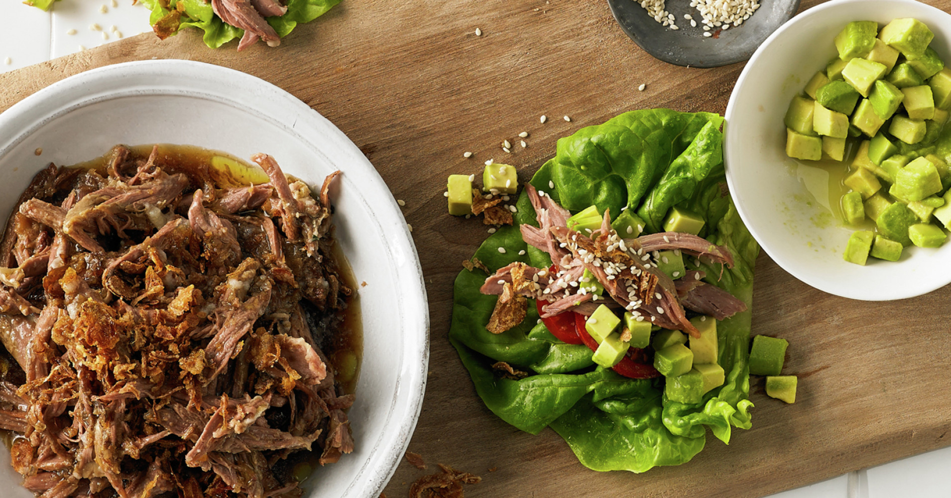 Pulled Lamb Lettuce Boats Recipe | myfoodbook