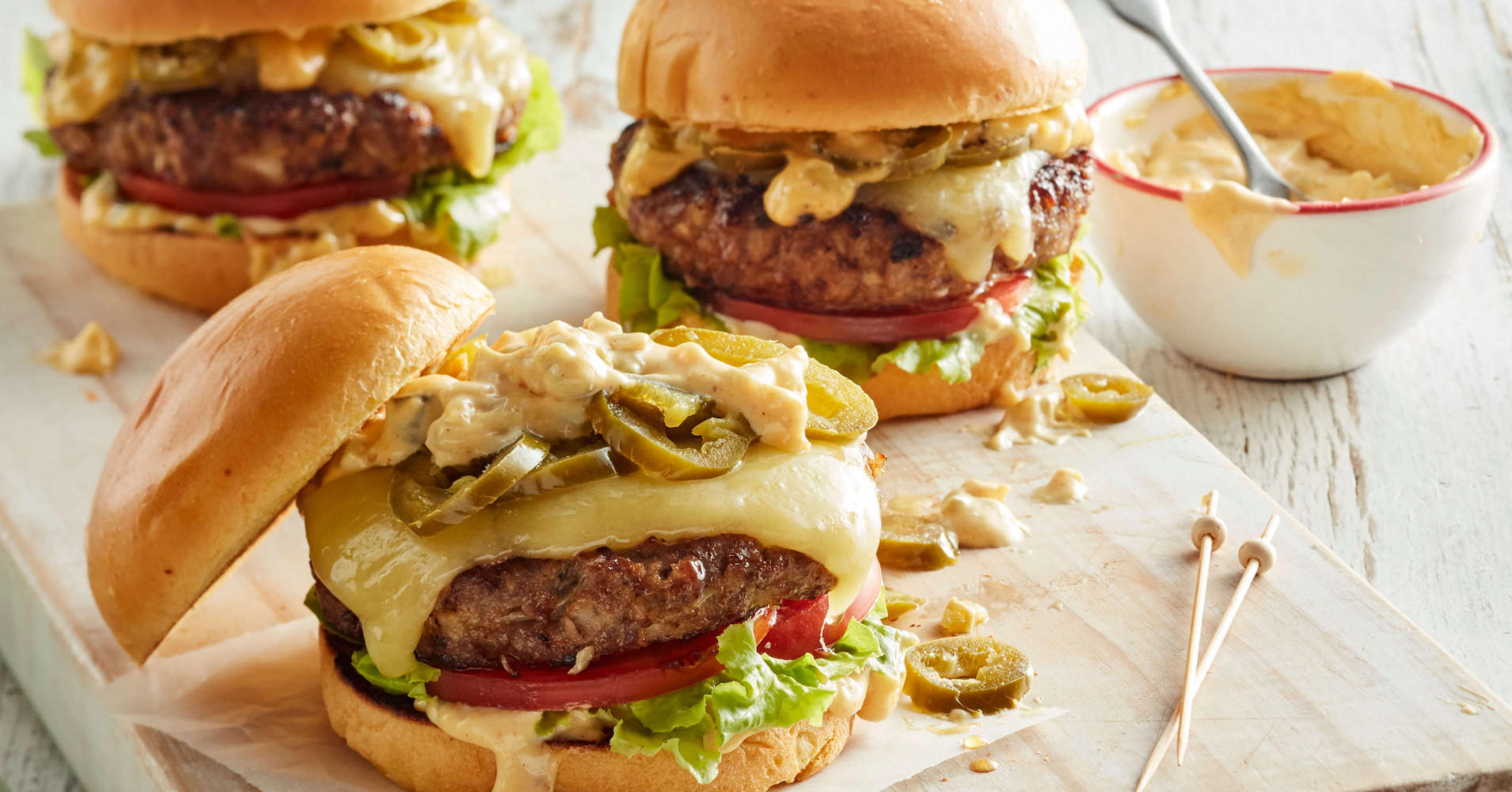 Burger with Oozy Melted Mozzarella and Special Sauce Recipe | myfoodbook