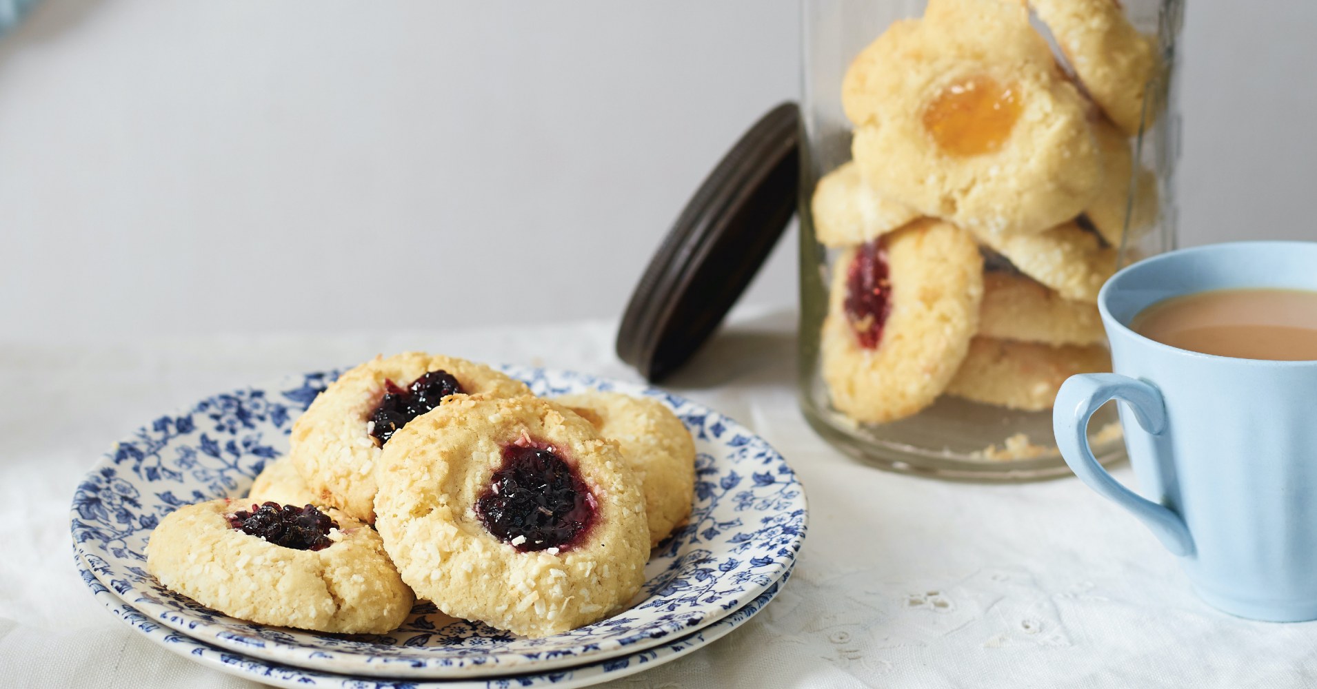 Coconut Jam Drop Cookies Recipe | myfoodbook