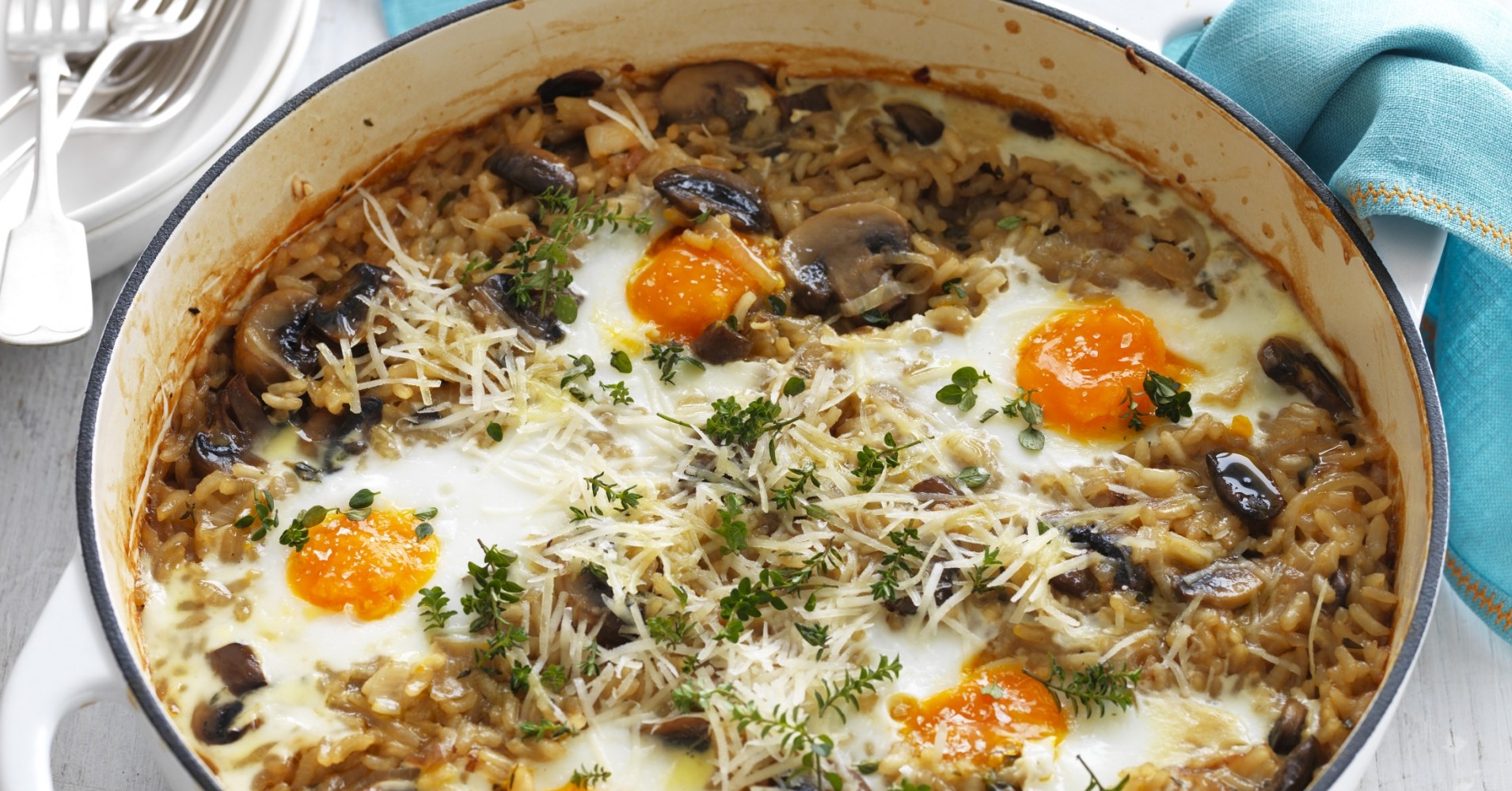French Onion & Mushroom Baked Risotto Recipe | myfoodbook