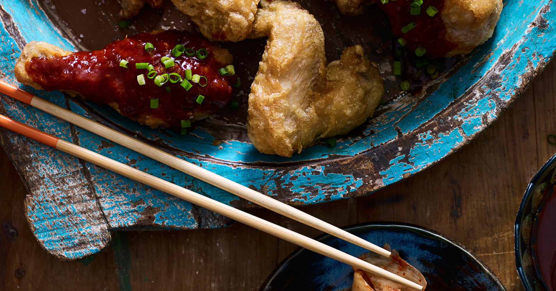 Korean Fried Chicken with Kimchi and Chips Recipe | myfoodbook