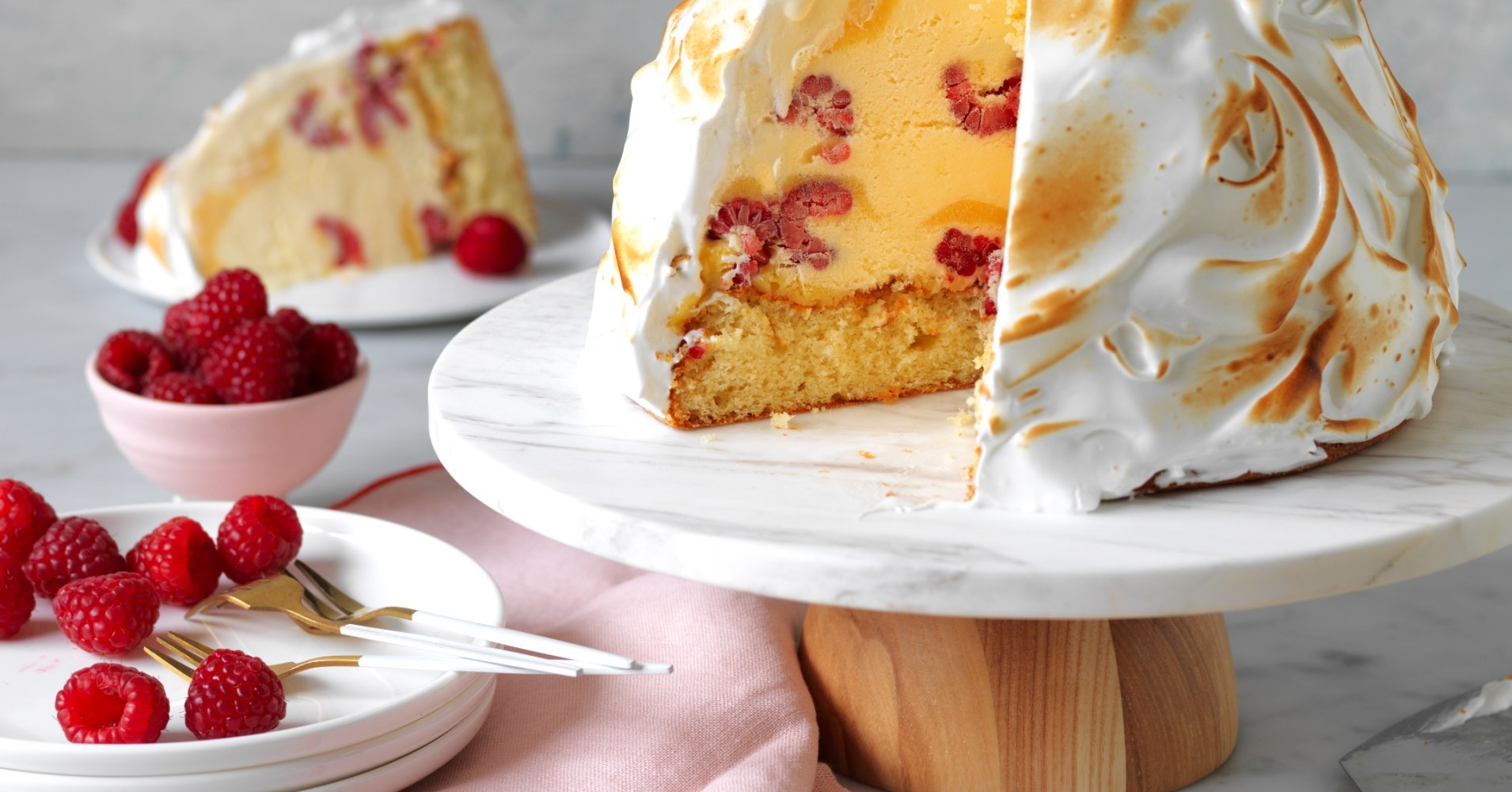 Lemon Curd Bombe Alaska Recipe | myfoodbook