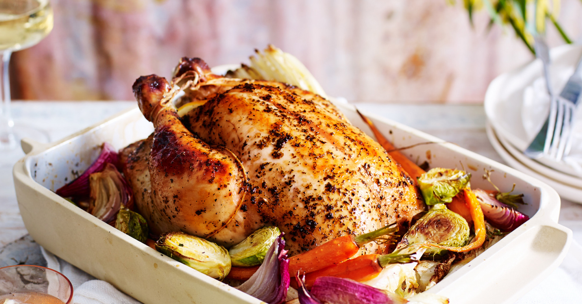 Kombucha and Green Tea Chicken with Roasted Vegetables Recipe | myfoodbook