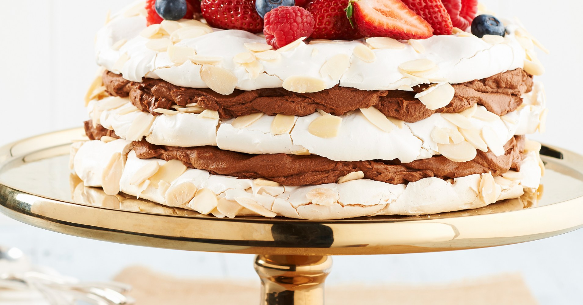 Layered Pavlova with Chocolate Marsala Cream Recipe | myfoodbook