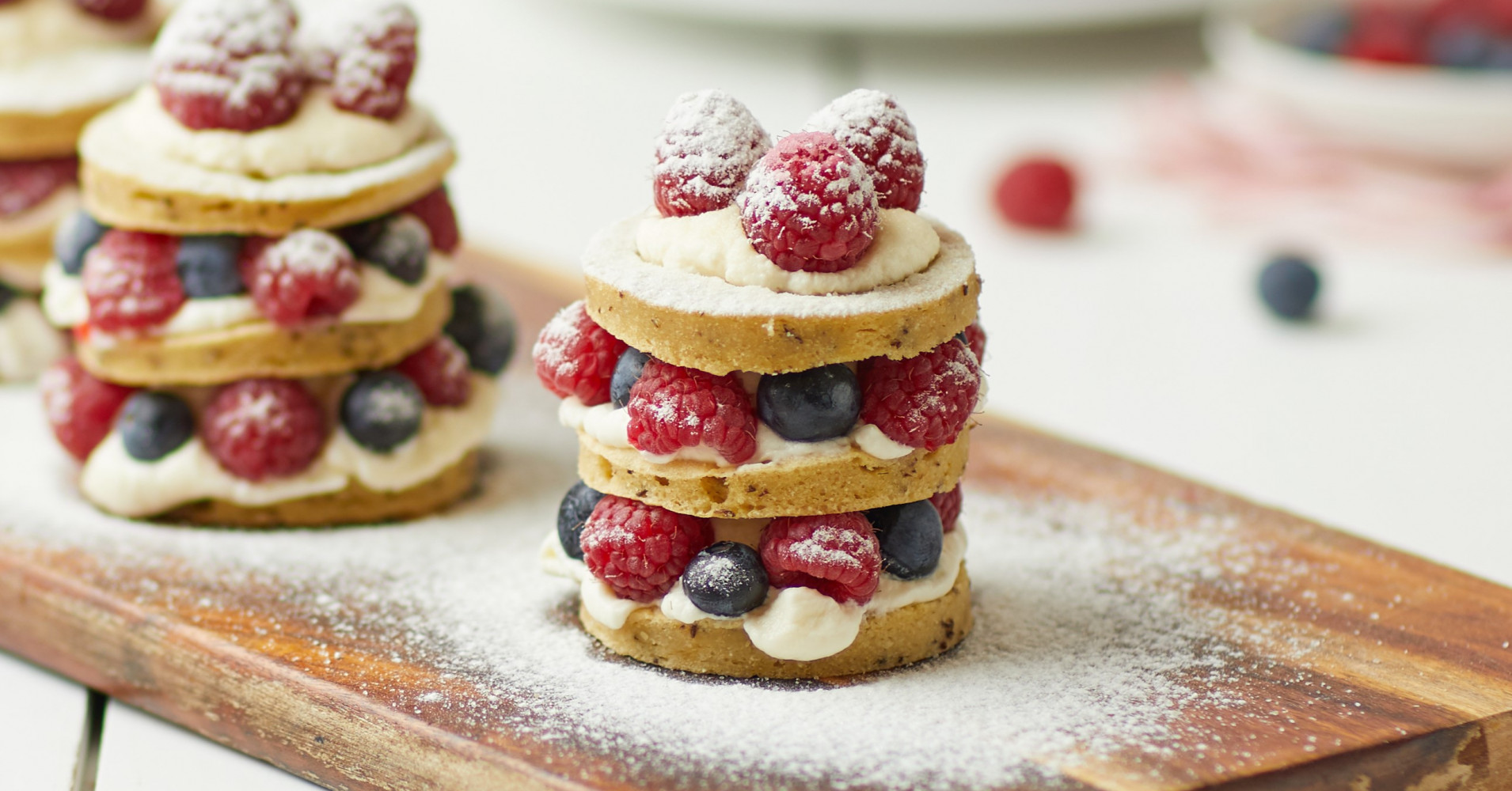 Mini Berry Pancake Stacks Recipe | myfoodbook