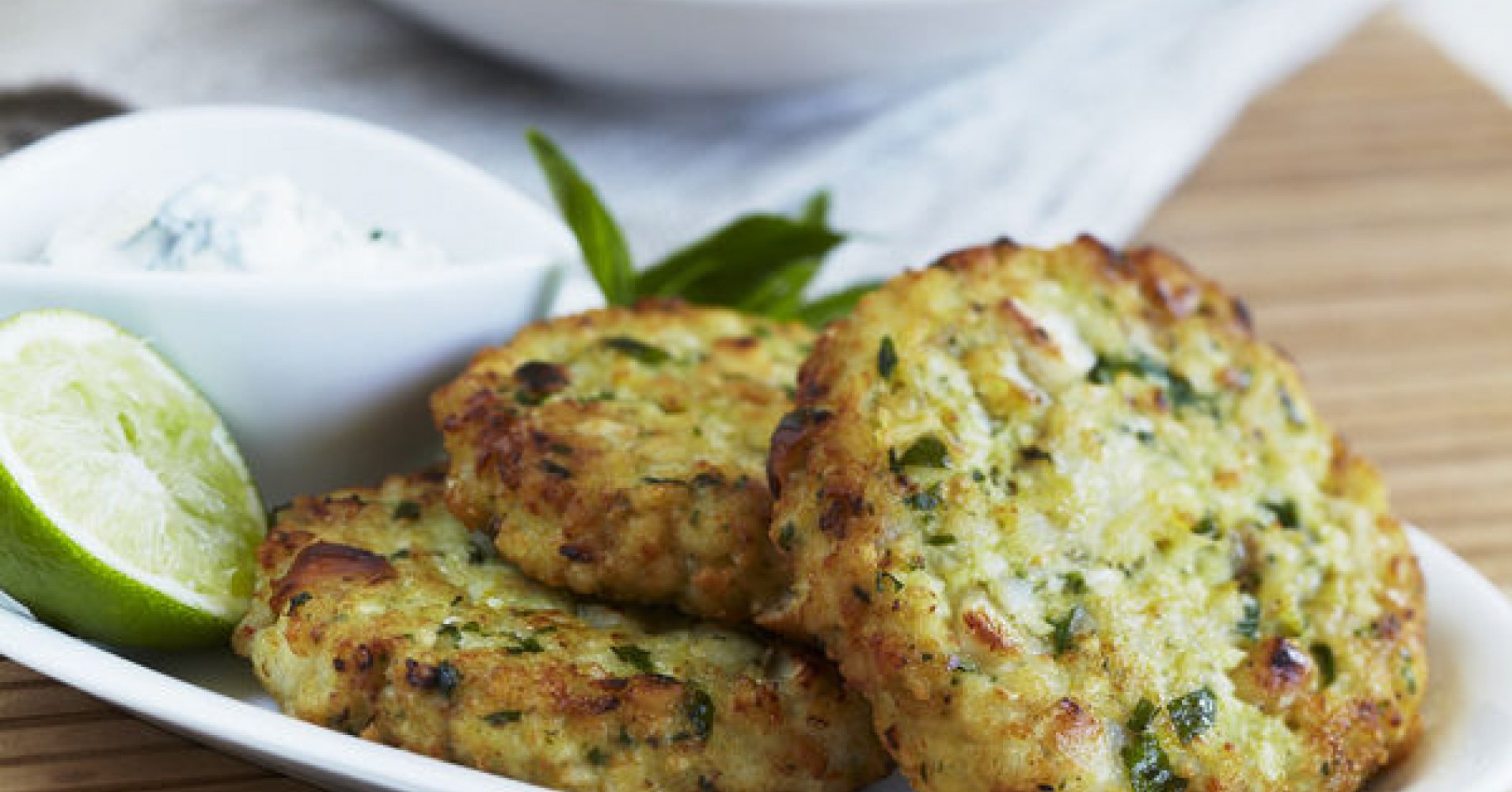 Fish and Prawn Cakes with Macadamias and Mint Yoghurt Recipe | myfoodbook