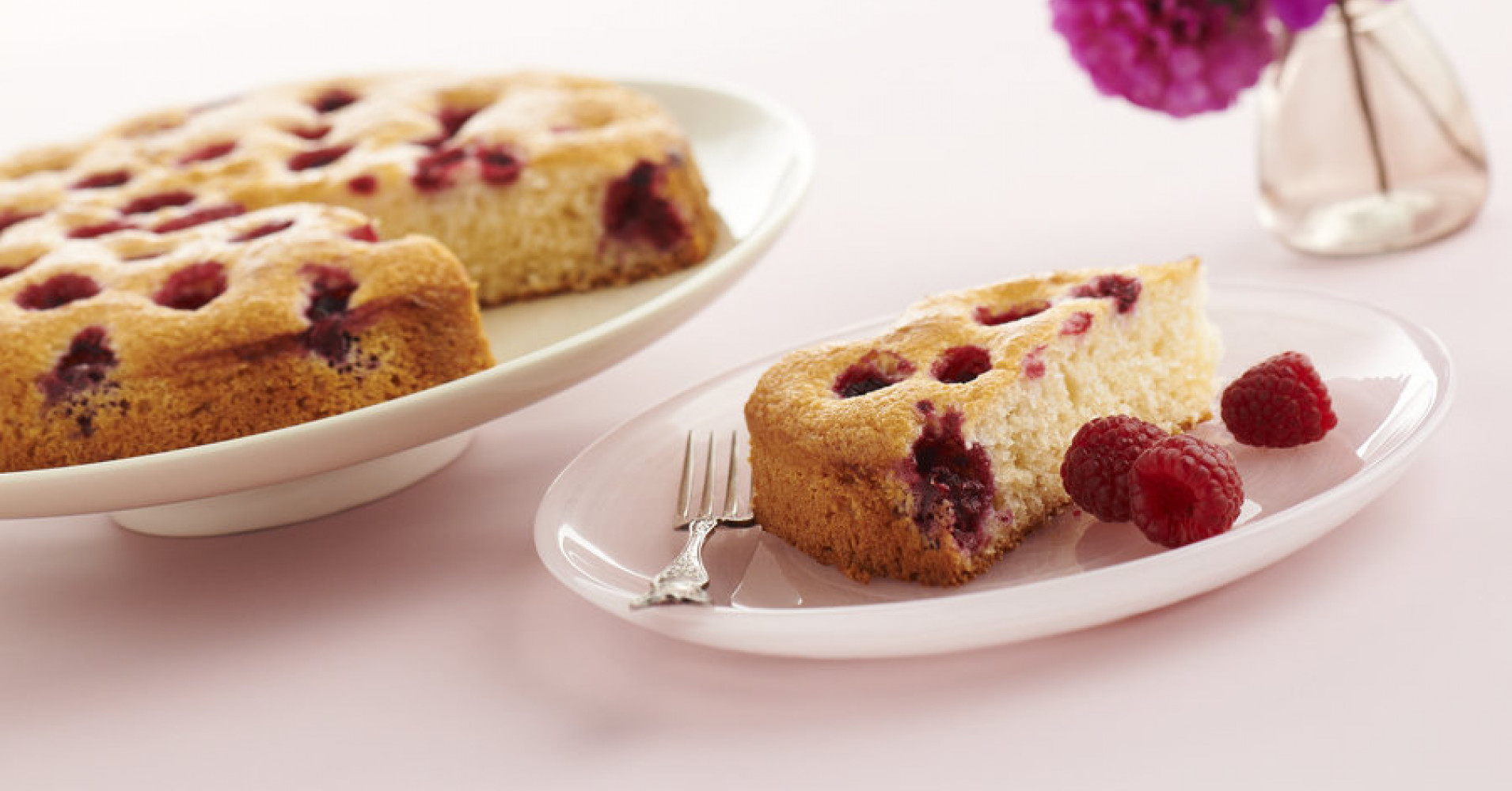 Raspberry and Coconut Cake Recipe | myfoodbook