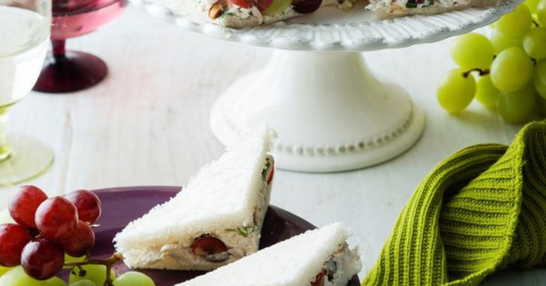 Chicken and Grape Party Sandwiches Recipe | myfoodbook