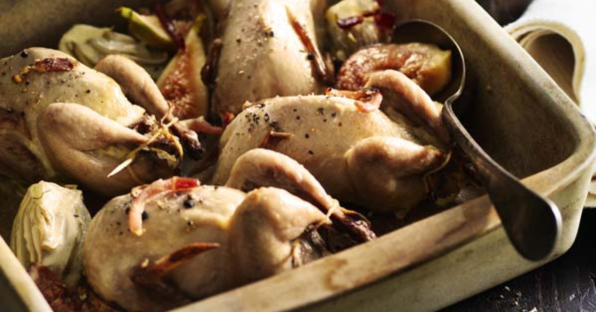 Lemon Risotto Stuffed Quail with Figs and Fennel Recipe | myfoodbook