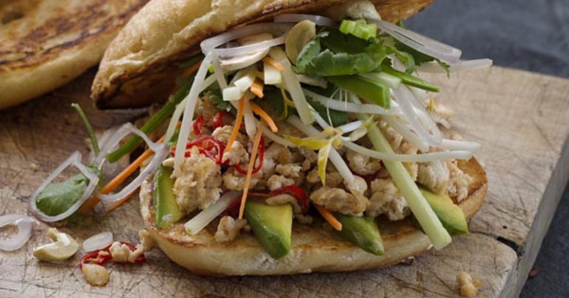 Chilli Ginger Chicken Salad Roll Recipe | myfoodbook