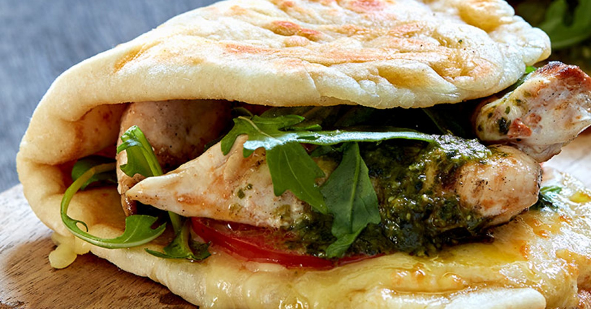 Grilled Chicken and Pesto Piadina Recipe | myfoodbook