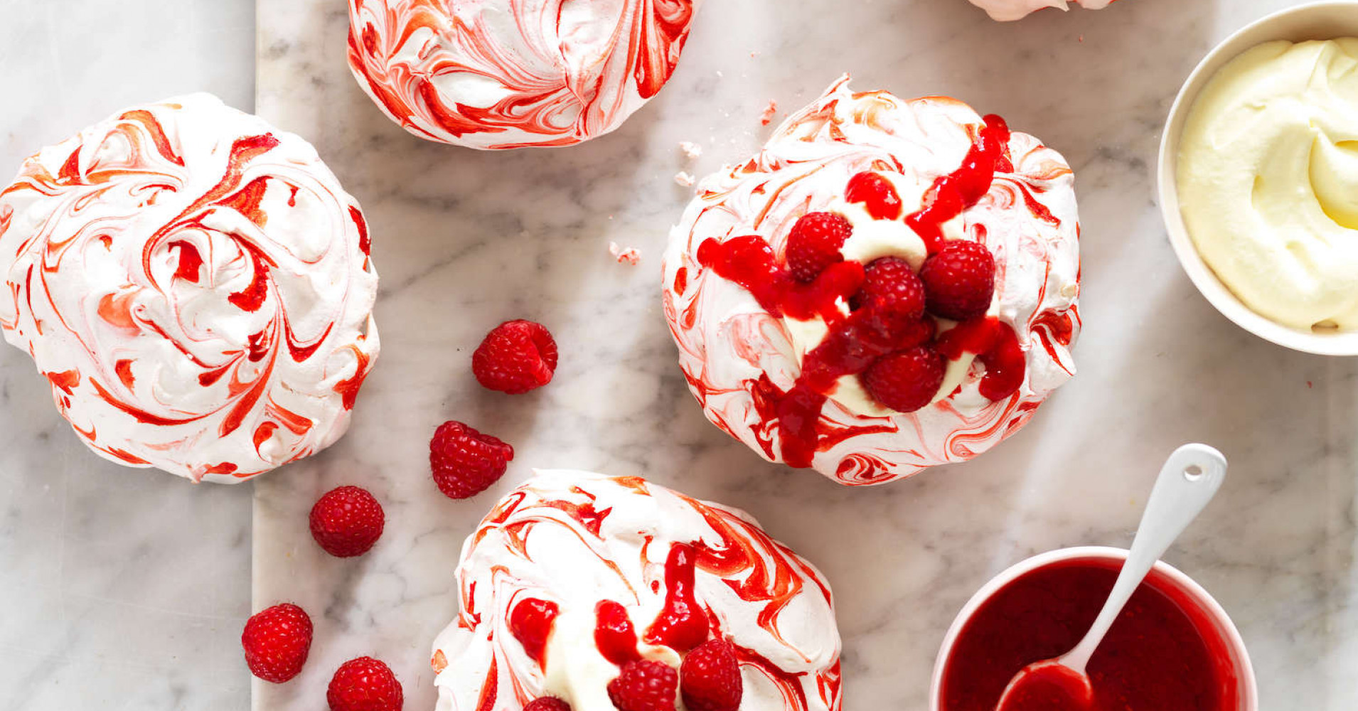 Rosewater and Raspberry Meringues Recipe | myfoodbook