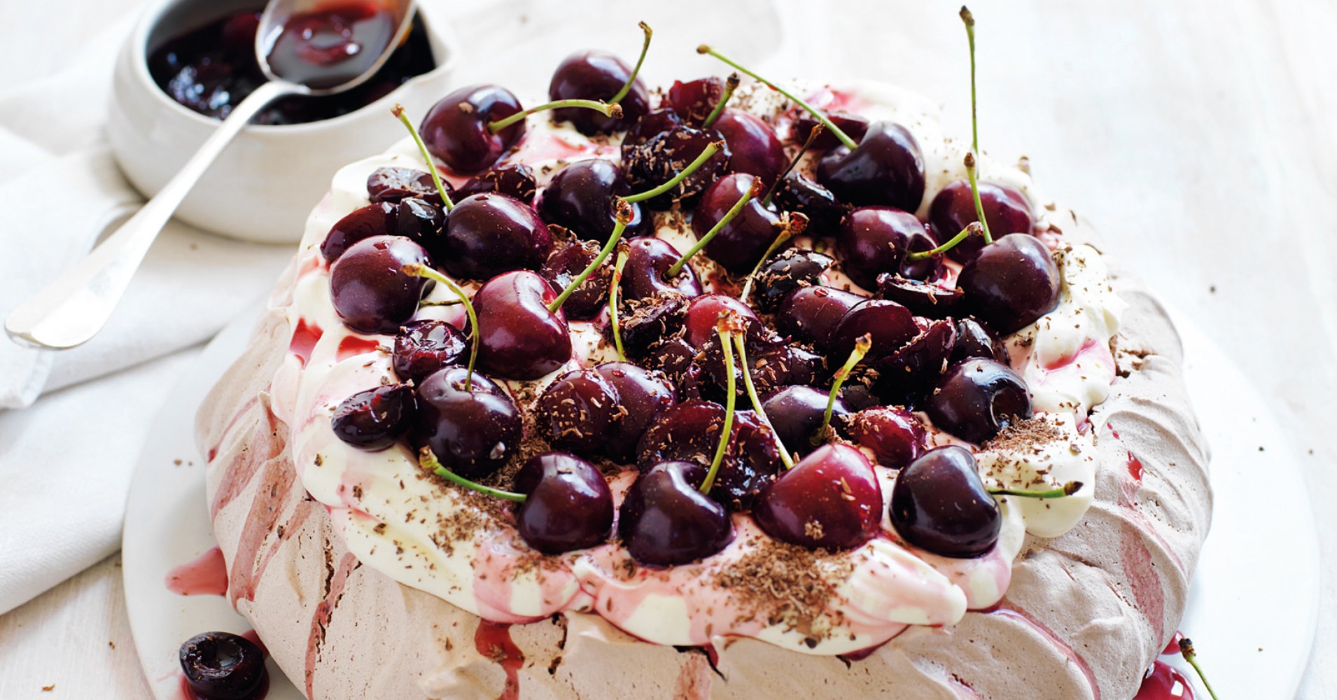 Cherry and Chocolate Pavlova Recipe | myfoodbook