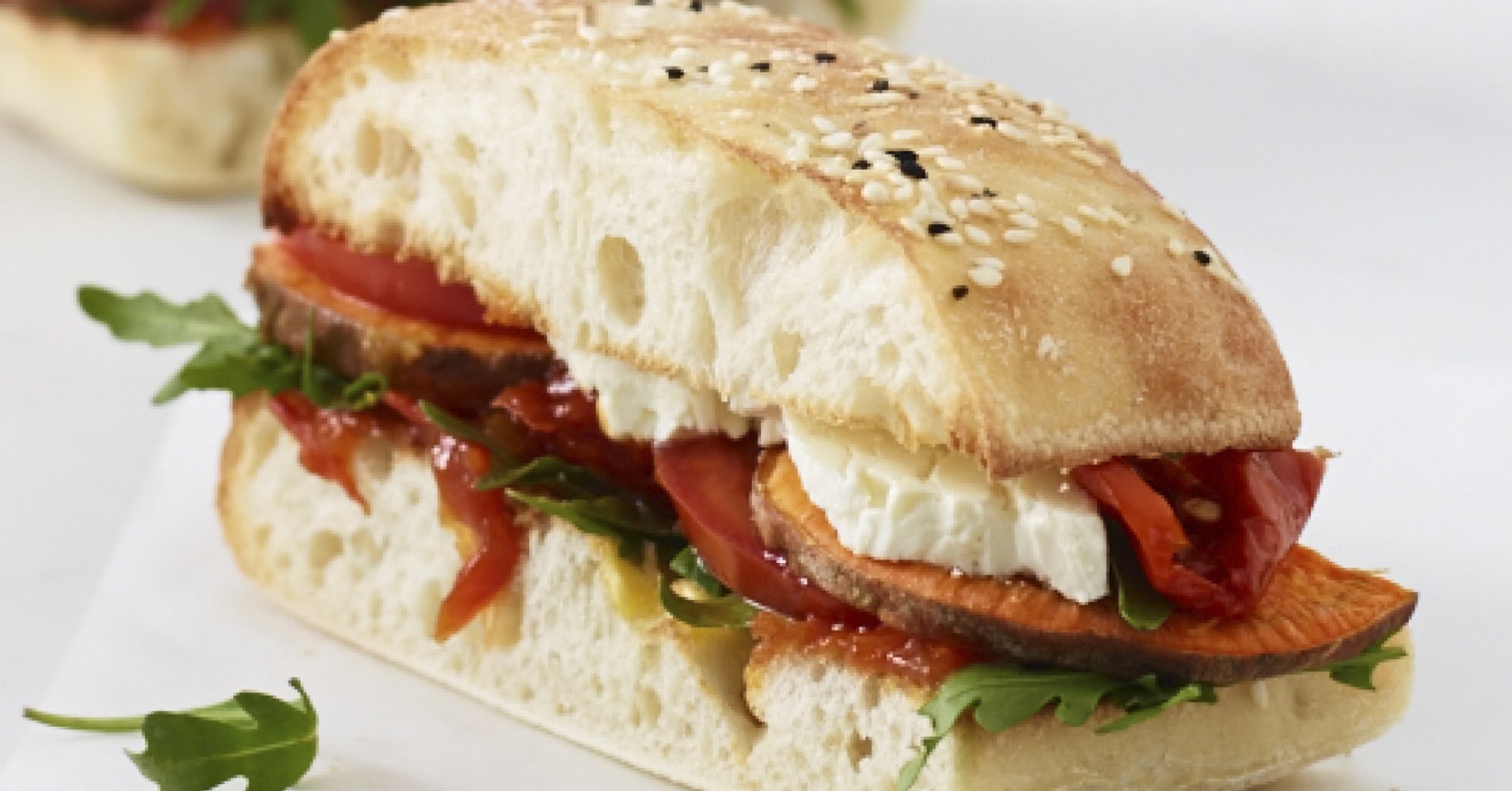 Toasted Turkish Bread with Sweet Potato and Fetta Recipe | myfoodbook