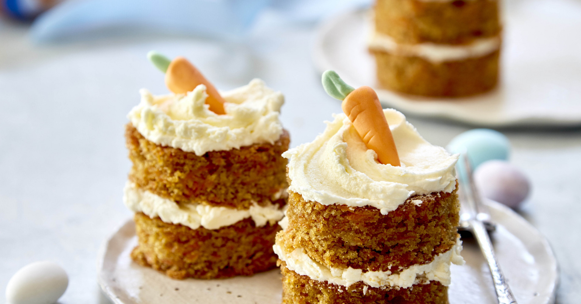 Mini Carrot Layer Cakes Recipe | myfoodbook | Easter baking recipe idea