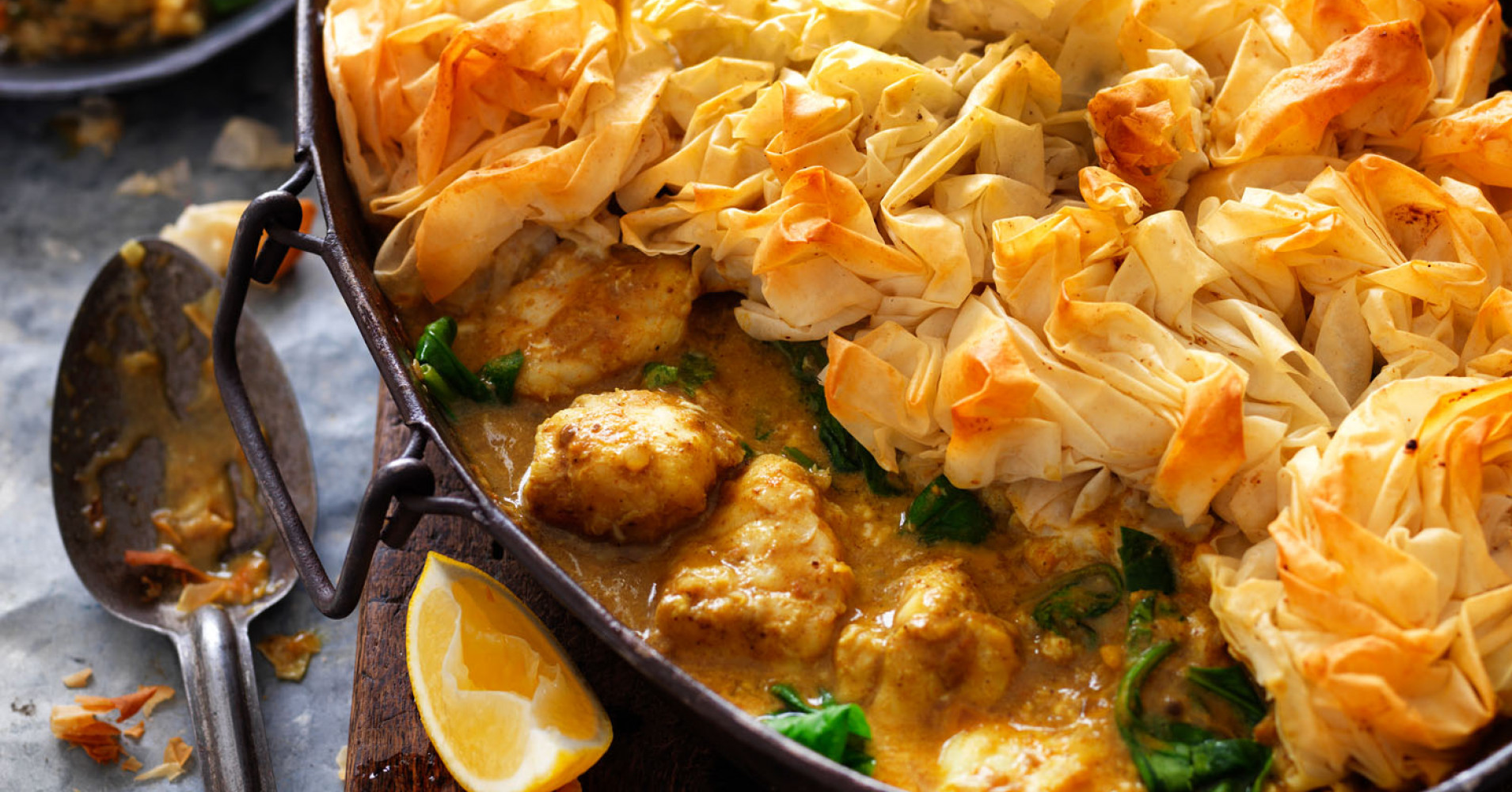Punjabi Curry Fish Pie with Filo Pastry Recipe | myfoodbook