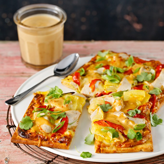 Satay Chicken Pizza Recipe | myfoodbook